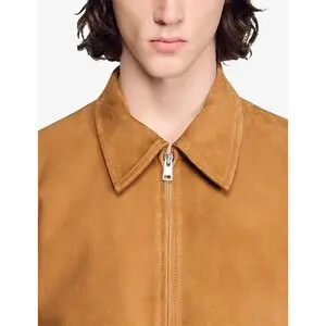 Sandro Regular-fit Zip-up Suede Jacket