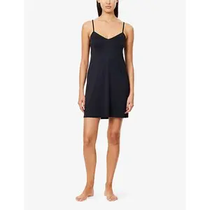Hanro Satin Deluxe V-neck Nightdress - Black