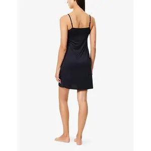 Hanro Satin Deluxe V-neck Nightdress - Black