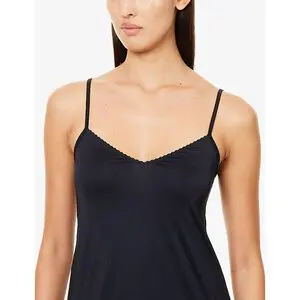 Hanro Satin Deluxe V-neck Nightdress - Black