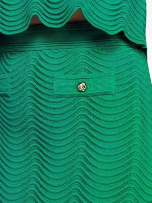 Sandro Wave-pattern Knitted Mini Skirt - Green