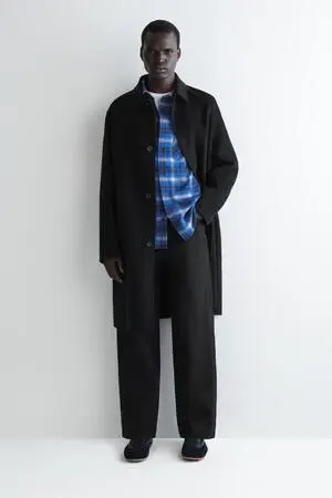 Cos Checked Wool-blend Shirt