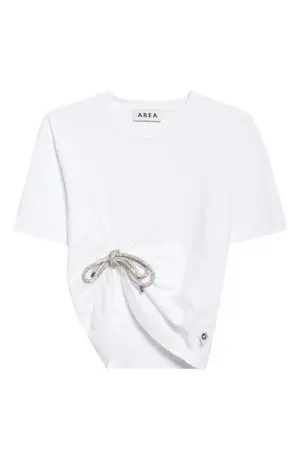 AREA Crystal Knot T-shirt - White