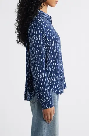 Rails Josephine Printed Button-up Shirt - Dark Navy Lynx