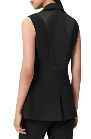 ALLSAINTS Astra Longline Waistcoat - Black