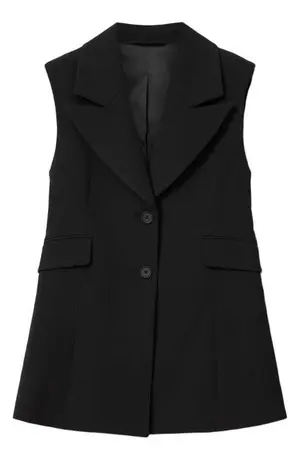 ALLSAINTS Astra Longline Waistcoat - Black