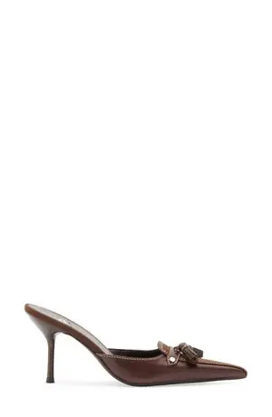 Jeffrey Campbell Claypool Pointed Toe Tassel Loafer Mule - Coffee Combo