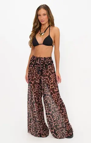 Show Me Your Mumu Wide-leg Pants - Tortoise Shell