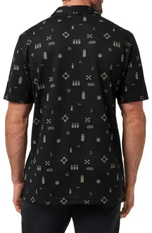 Travis Mathew Weather Patterns Print Cotton Blend Polo