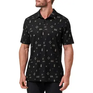 Travis Mathew Weather Patterns Print Cotton Blend Polo