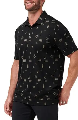Travis Mathew Weather Patterns Print Cotton Blend Polo