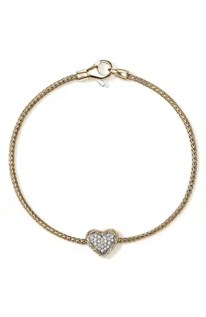John Hardy Essentials Heart Pavé Bracelet - Gold