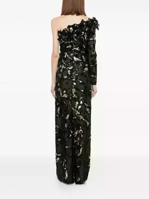 SAIID KOBEISY One-shoulder Embroidered Tulle Dress