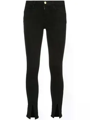 FRAME Front Slit Cropped Jeans