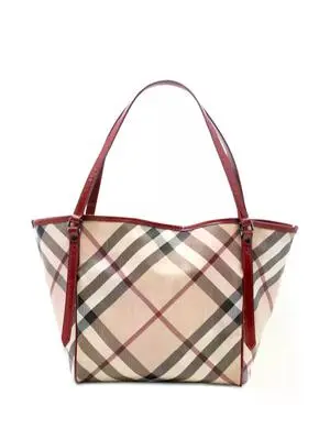 Burberry 2000-2017 Supernova Check Coated Canvas Tote Bag