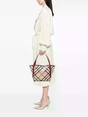 Burberry 2000-2017 Supernova Check Coated Canvas Tote Bag