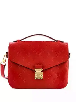 LOUIS VUITTON Pochette Metis Monogram Empreinte Leather Crossbody Bag - Red