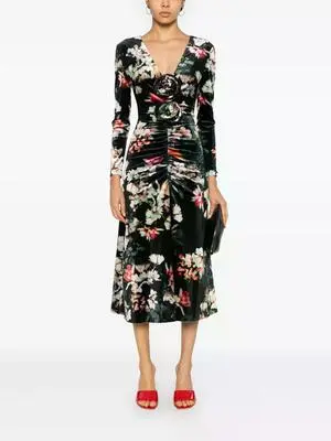 NISSA Floral-print Midi Dress