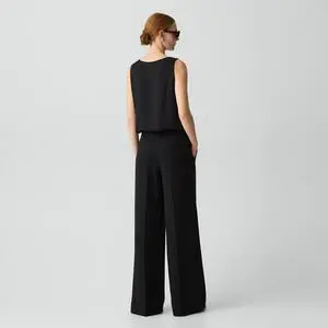 Theory Pleated Wide-leg Pant - Black