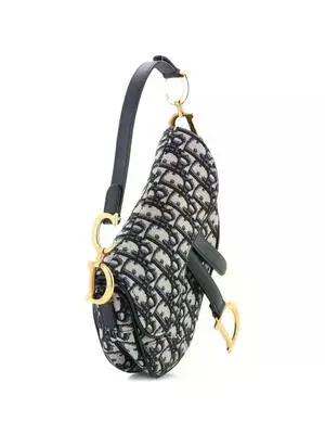 Dior Saddle Handbag Oblique Canvas Mini - Blue