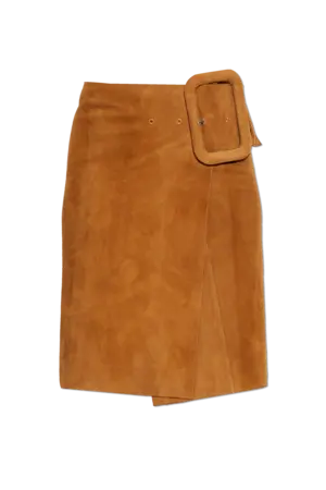 Ami Midi Leather Skirt