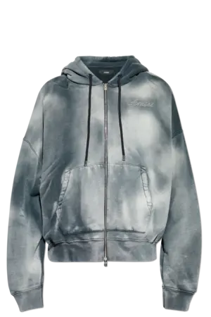 Amiri Appliquéd Zip-up Ombré Sweatshirt - Grey
