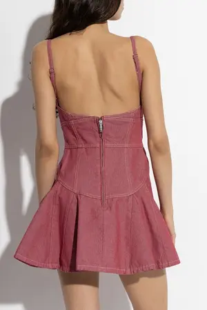 Dsquared2 Off-shoulder Denim Dress - Pink