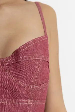 Dsquared2 Off-shoulder Denim Dress - Pink