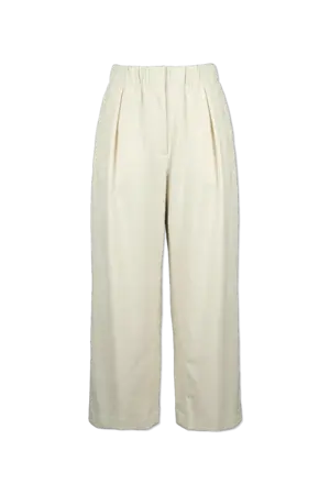 JIL SANDER Wool Wide-Leg Trousers Cream