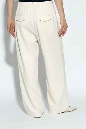 JIL SANDER Wool Wide-leg Trousers - Cream
