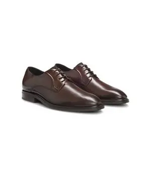 BOSS Smooth Leather Derby Shoes - Brown