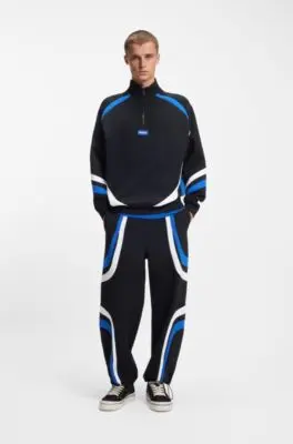Hugo Stretch-cotton Tracksuit Bottoms With Colourful Panelling