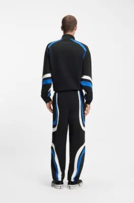 Hugo Stretch-cotton Tracksuit Bottoms With Colourful Panelling