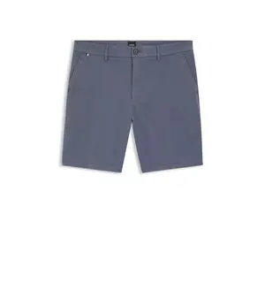 BOSS Stretch Cotton Shorts In Modern Fit - Light Blue