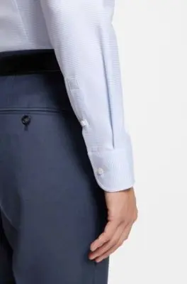 BOSS Slim-fit Shirt In Cotton Twill - Light Blue