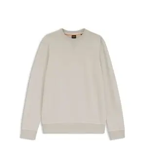 BOSS Logo-patch Cotton Terry Sweatshirt - Light Grey