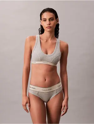 Calvin Klein Heritage Cotton Stretch Bikini Bottom - Grey Heather