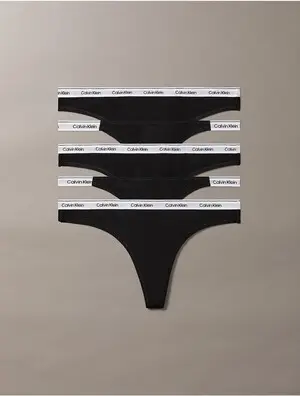 Calvin Klein Icon Logo 5-pack Mixed Thong - Black