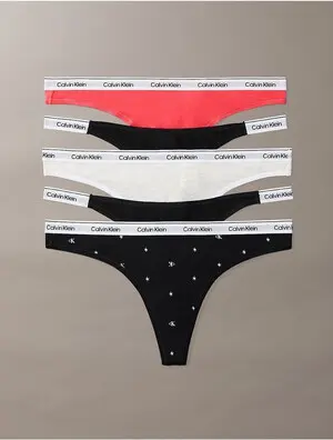 Calvin Klein Calvin Klein Icon Logo 5-pack Mixed Thong Punch Pink Multi