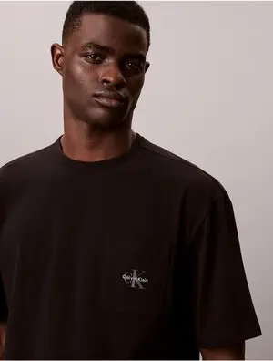 Calvin Klein Icon Cotton Stretch Monologo Sleep Tee - Black