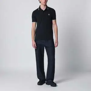 Stone Island Polo Shirt With Compass Patch - Blue