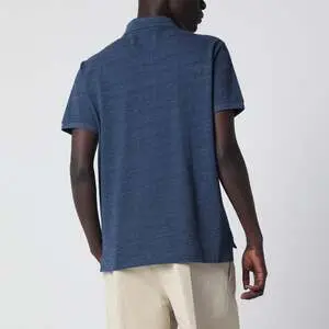 Polo Ralph Lauren Navy Mélange Cotton Custom Slim-fit Polo Shirt - Blue