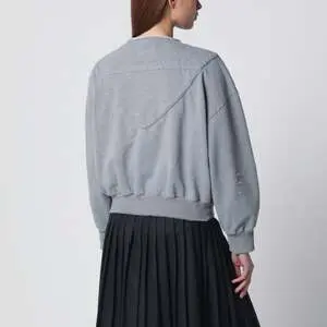 MAISON MARGIELA Cotton Zip-up Sweatshirt With Drawstring - Grey