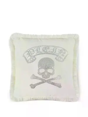 Philipp Plein Crystal-skull Cushion - White