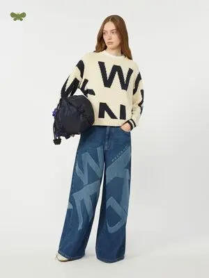 Max Mara Laser-cut Logo Authentic Cotton Denim Jeans