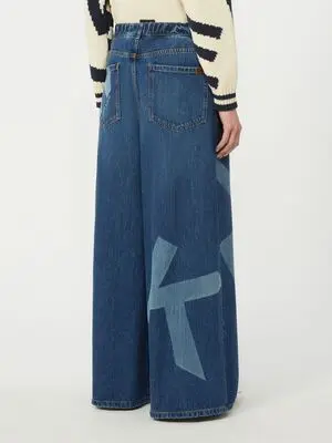 Max Mara Laser-cut Logo Authentic Cotton Denim Jeans