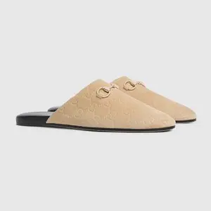 Gucci Gg Suede Horsebit Mules