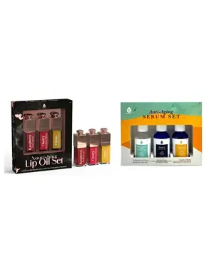PURSONIC Anti-aging Serum Set & Nourishing Lip Oil Trio - White