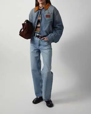 Acne Studios Denim Bomber Jacket - Mid Blue