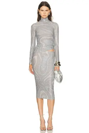 Emilio Pucci Long Sleeve Top - Argento